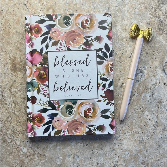 Office | Floral Inspirational Notebook With Pen | Poshmark